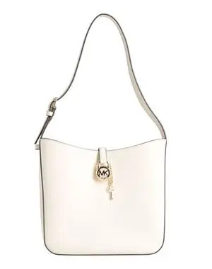 Michael Kors Leather Bucket Shoulder Bag - Off White
