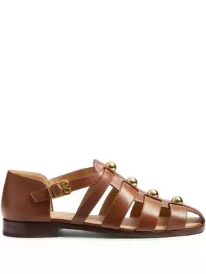 Valentino Garavani Studshield Fisherman Sandals - Brown