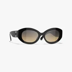 Chanel Chanel Oval Sunglasses Black