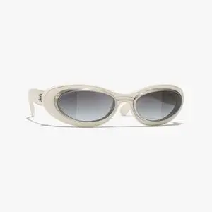 Chanel Oval Sunglasses - White