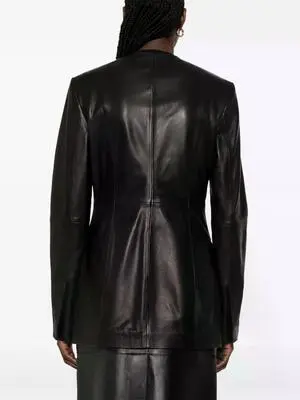 TOTEME Collarless Leather Jacket