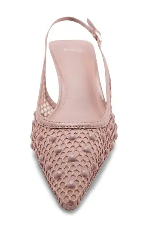 Mango Slingback Pointed Toe Kitten Heel Pumps