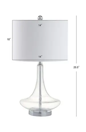 JONATHAN Y Cecile 25.5" Glass Teardrop Led Table Lamp - Clear