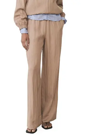 Mango Straight Leg Textured Pants