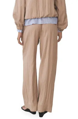 Mango Straight Leg Textured Pants