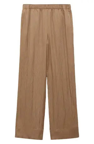 Mango Straight Leg Textured Pants