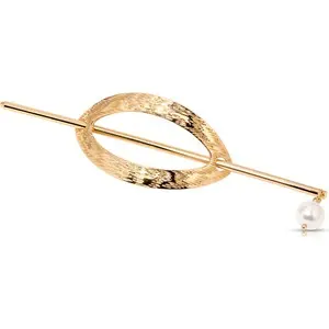 Ettika Textured Hoop French Barrette - Gold