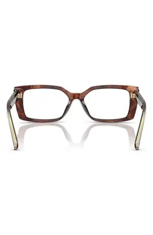 Tiffany & Co. Rectangular Optical Glasses - Spotted Brown/demo Lens