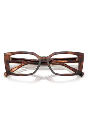 Tiffany & Co. Rectangular Optical Glasses - Spotted Brown/demo Lens