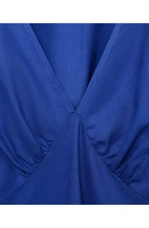 Mango Linen Blend Midi Dress