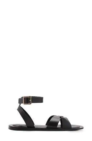 Mango Ankle Strap Leather Sandal