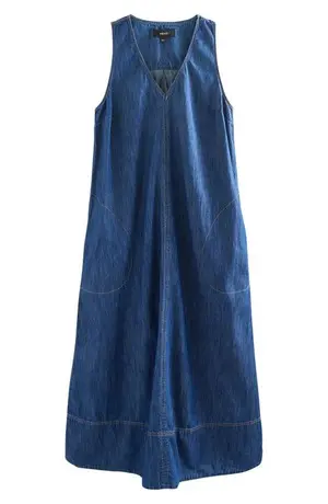 NEXT V-neck Denim Maxi Dress With Pockets