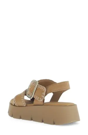 Gabor Crossover Slingback Wedge Sandal - Walnut