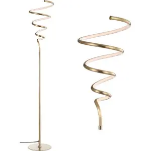 JONATHAN Y Scribble 60.5" Modern Dimmable Metal Integrated Led Floor Lamp - Gold