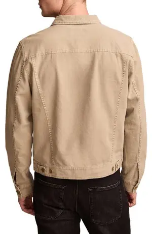 Lucky Brand Linen And Cotton Trucker Jacket - Pelican