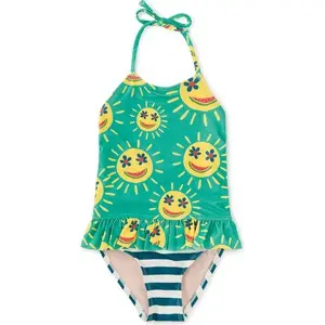 TEA COLLECTION Peplum One-piece Swimsuit - Smiley Sun