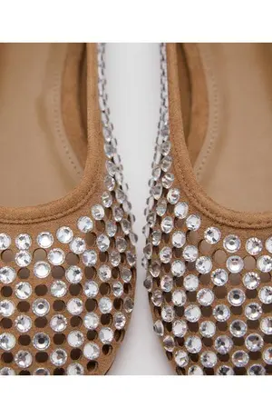 Mango Embellished Perforated Ballet Flat