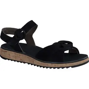 Paul Green Trento Ankle Strap Platform Sandal - Black Suede