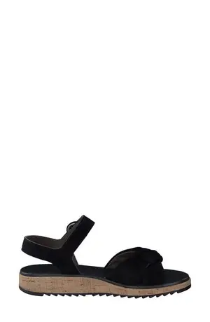 Paul Green Trento Ankle Strap Platform Sandal - Black Suede