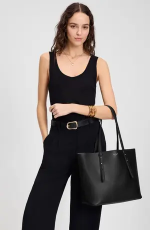 Kate Spade New York Do It All Fine Grain Leather Tote - Black