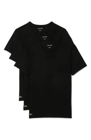 Lacoste 3-pack Cotton Crewneck T-shirts - Black