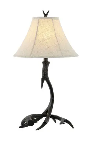JONATHAN Y Antler 27.5" Rustic Resin Led Table Lamp - Black