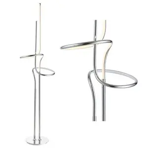 JONATHAN Y Sketch 64" Minimalist Dimmable Metal Integrated Led Floor Lamp - Chrome