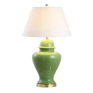 JONATHAN Y Sagwa 33" Ceramic/iron Modern Classic Led Table Lamp - Green