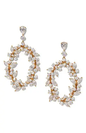 Nadri Ravish Laurel Drop Earrings - Gold