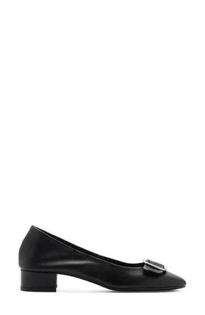 Mango Buckle Leather Pumps