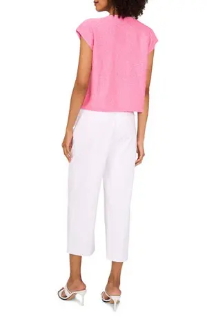 Vince Camuto Sequin Accent Short Sleeve Sweater