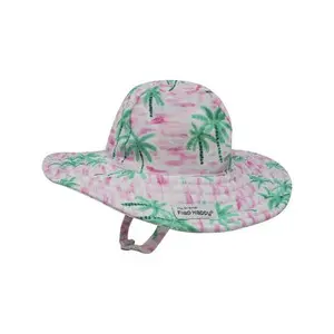 FLAP HAPPY Upf 50+ Summer Splash Swim Hat - Artsy Palms Pink