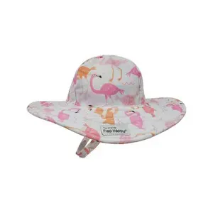 FLAP HAPPY Upf 50+ Summer Splash Swim Hat - Flamingo Love
