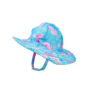 FLAP HAPPY Upf 50+ Summer Splash Swim Hat - Seahorse Garden