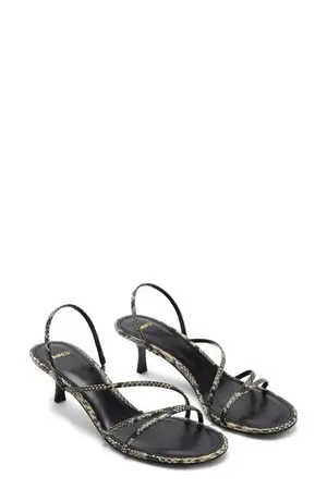 Mango Slingback Kitten Heel Sandal - Grey