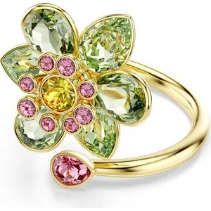 SWAROVSKI Idyllia Crystal Flower Bypass Ring - Green