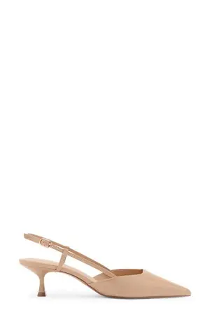 Mango Slingback Pointed Toe Pumps - Beige