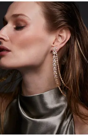 Nadri Starlet Linear Drop Earrings - Gold