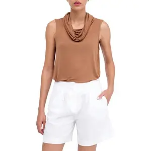 MARCELLA Callie Cowl Neck Knit Top - Chestnut