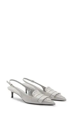 Mango Fringe Slingback Pumps - Grey