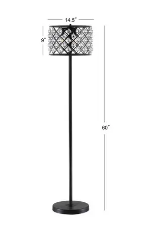 JONATHAN Y Elizabeth 60" Crystal/metal Led Floor Lamp - Bronze