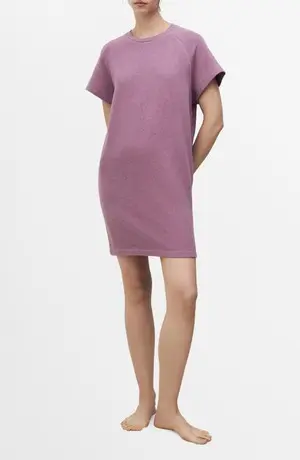Mango Heather Fleece Nightgown - Plum