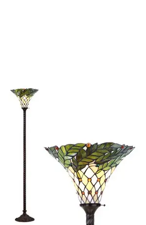 JONATHAN Y Botanical Tiffany-style 71" Torchiere Led Floor Lamp