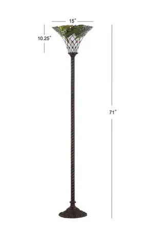 JONATHAN Y Botanical Tiffany-style 71" Torchiere Led Floor Lamp