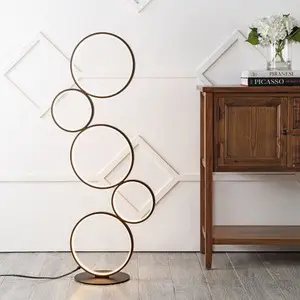 JONATHAN Y Pluto Stacked Circles 45" 5-light Contemporary Modern Iron/aluminum Integrated Led Floor Lamp