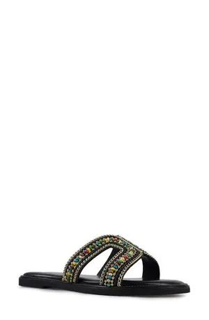 ARTISAN CRAFTED BY ZIGI Zigi Artisan Badalona Beaded Slide Sandal - Black