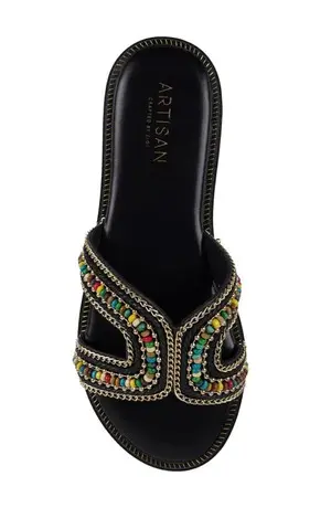 ARTISAN CRAFTED BY ZIGI Zigi Artisan Badalona Beaded Slide Sandal - Black