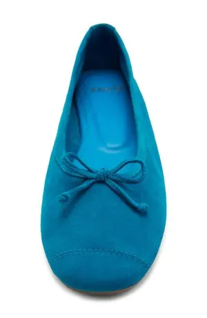 Mango Cap Toe Suede Ballet Flat