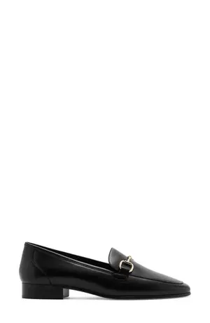 Mango Buckle Leather Apron-toe Flats - Black