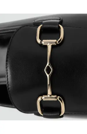 Mango Buckle Leather Apron-toe Flats - Black